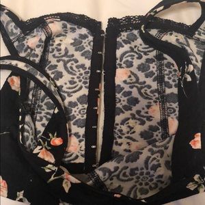 Urban Outfitters | Tops | Urban Outfitters Flower Bustier Crop Top ...